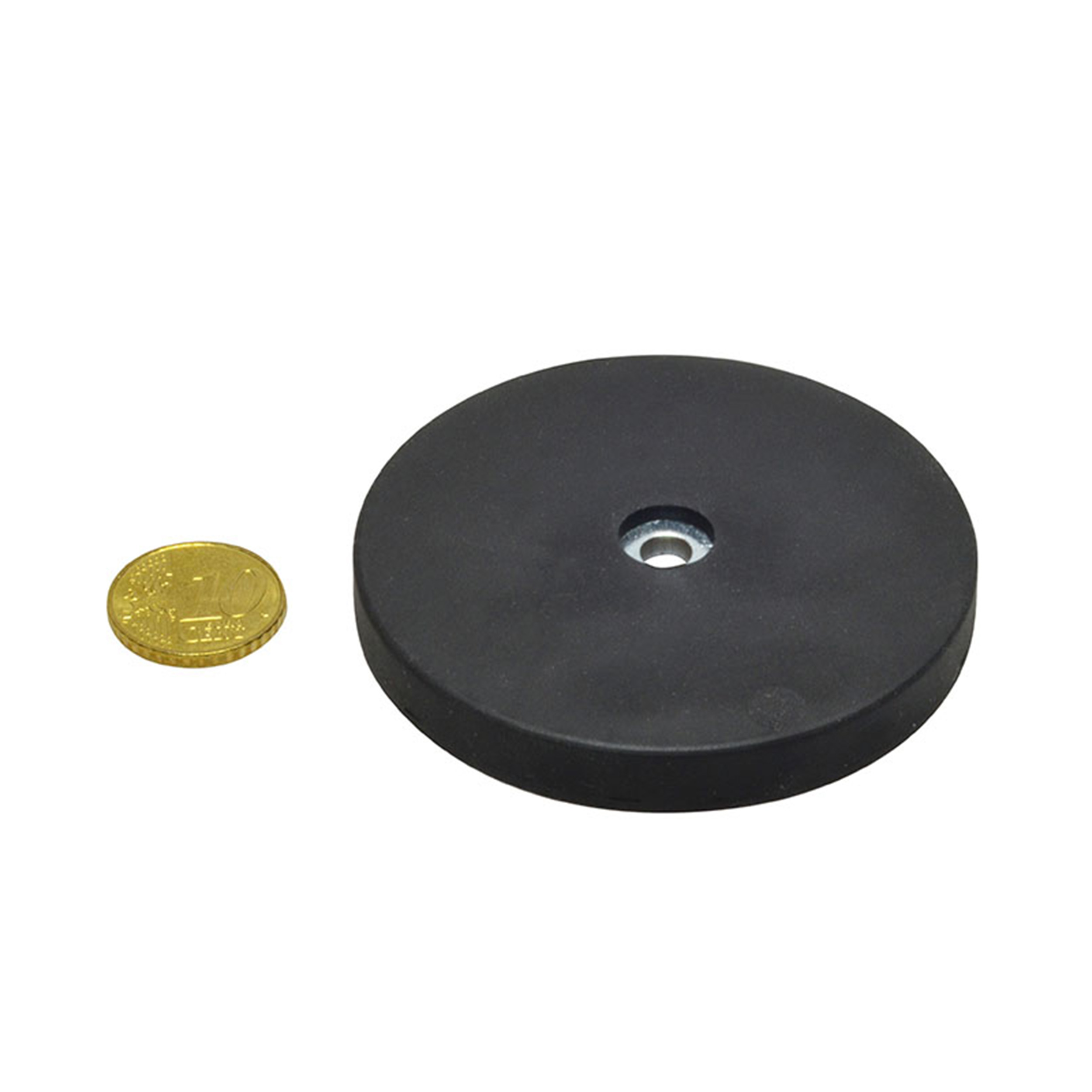 66 mm Gummierte Magnete mit Zylinderbohrung | SPRINTIS