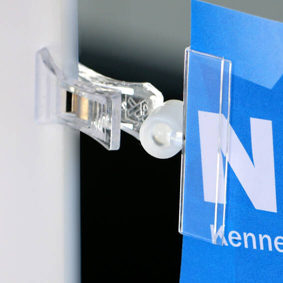 Sign-Clip mit kleiner Klammer und Preishalter, transparent | SPRINTIS